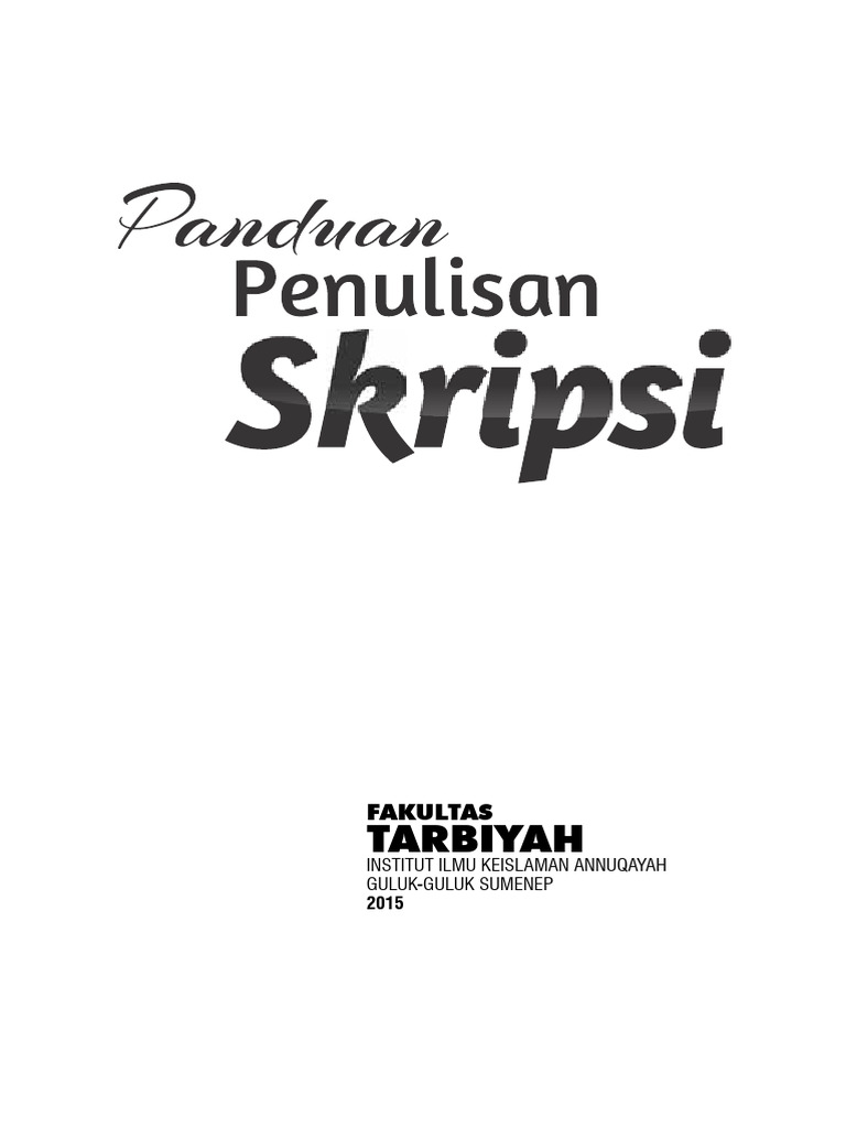 Panduan Skripsi Fakultas Tarbiyah INSTIKA | PDF