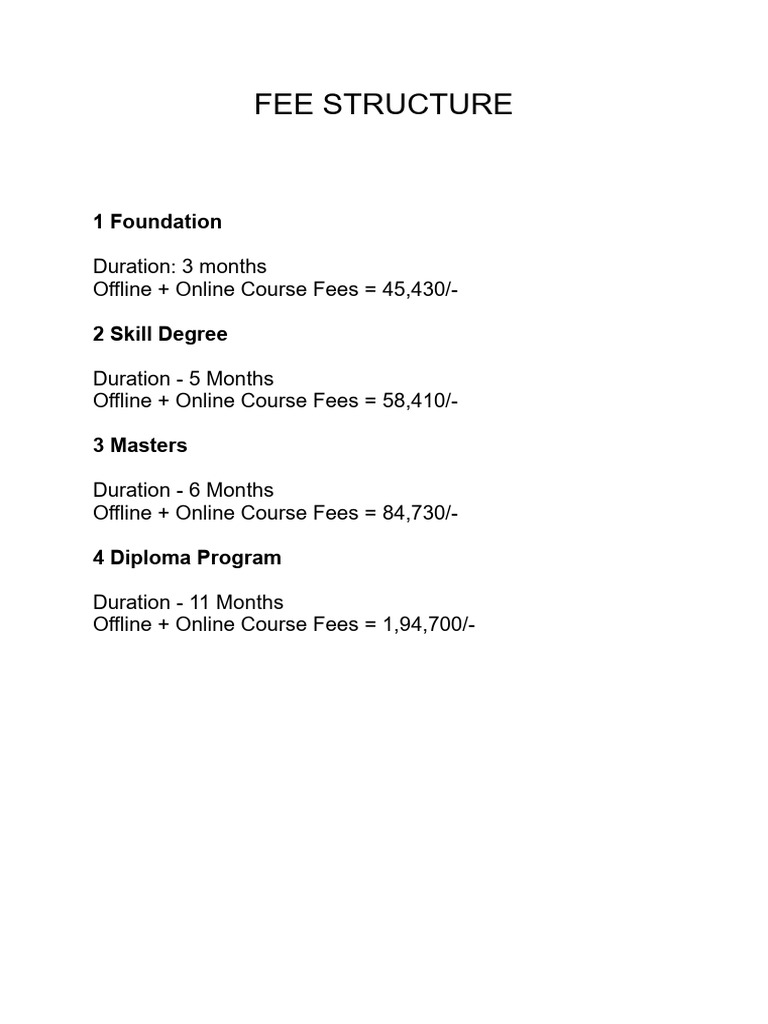 Fee Structure | PDF