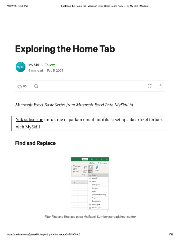 2.1.1 Exploring The Home Tab | PDF