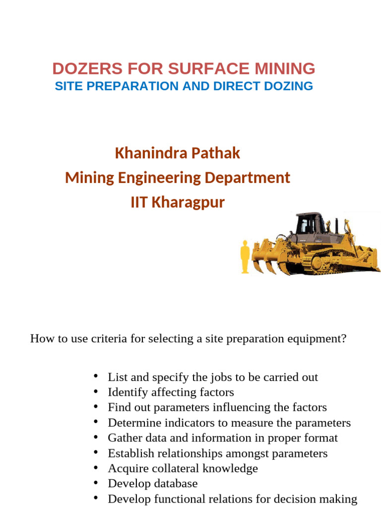 L3 - Dozer Site Preparation and Direct Dozing | PDF | Mining