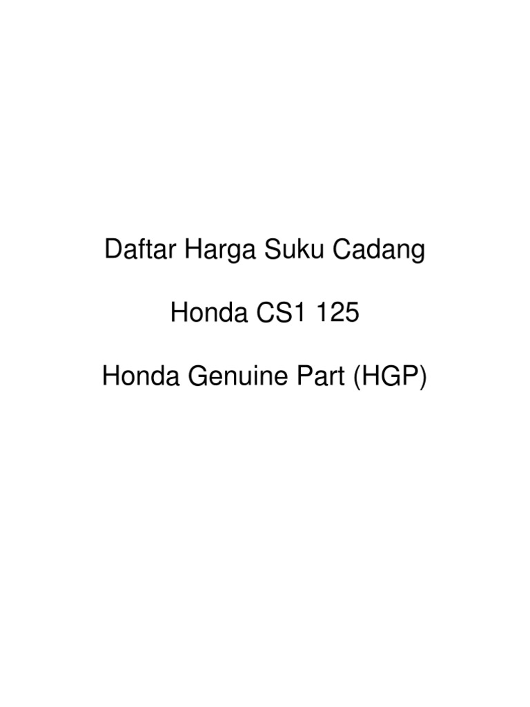 Harga Parts CS1 | PDF