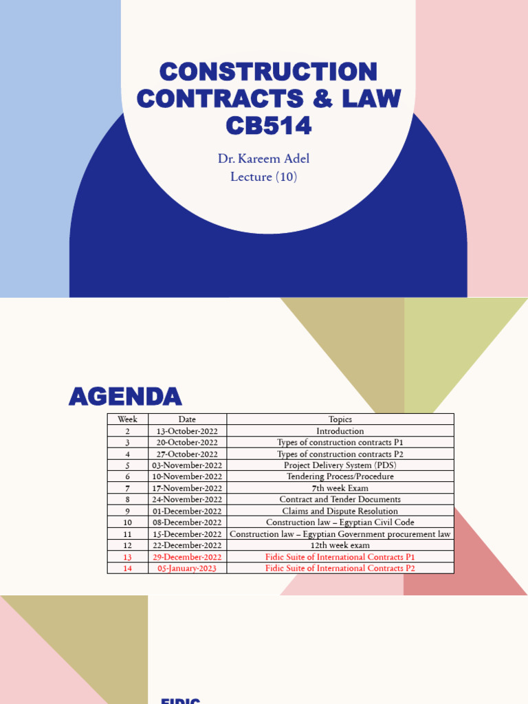 Construction Contracts and Law Overview | PDF | Business Law | Private Law