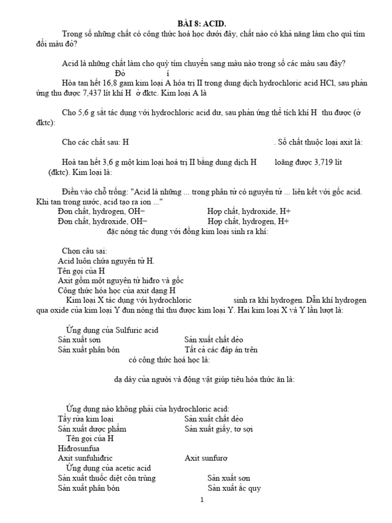 BÀI 8 ACID | PDF