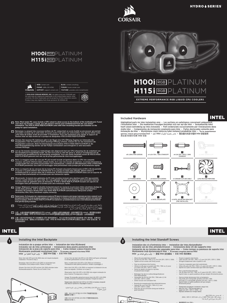 WW H100i H115i RGB Platinum QSG Revae | PDF | Bienes manufacturados ...