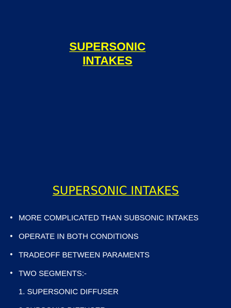 Supersonic Intakes | PDF