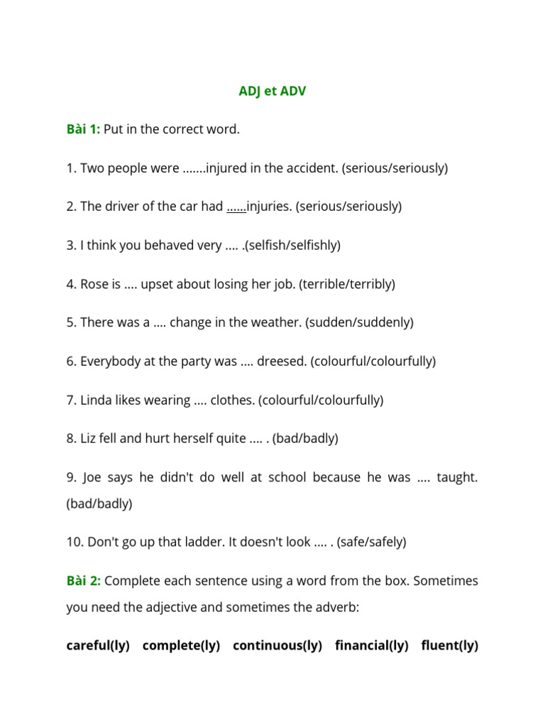 ADJ and ADV | PDF