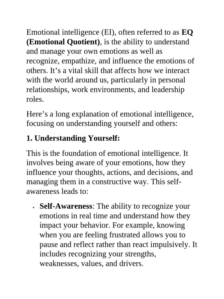 Emotional intelligence | PDF | Emotional Intelligence | Empathy