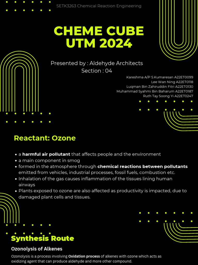 ChemE Cube_Group 3 | PDF | Ozone | Chemical Reactor