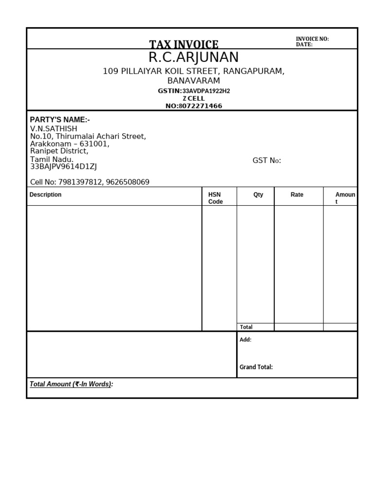 GST Invoice Format | PDF