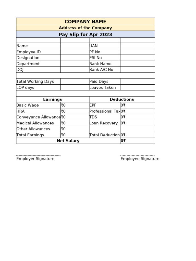 Salary Slip Format 2 | PDF