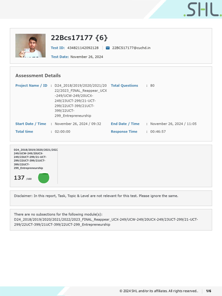 22bcs17177 6 AssessmentReportwithrawscores 229 | PDF | Evaluation ...