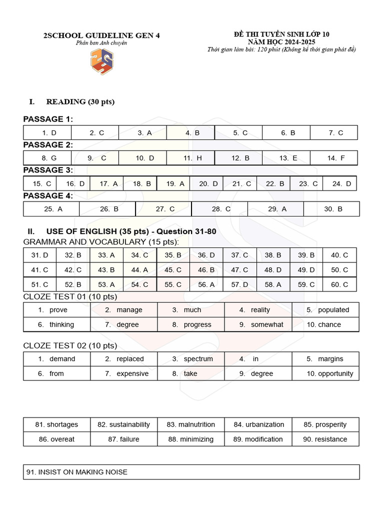 (2SG GEN 4) ĐỀ THI THỬ VI - PTNK - KEY | PDF