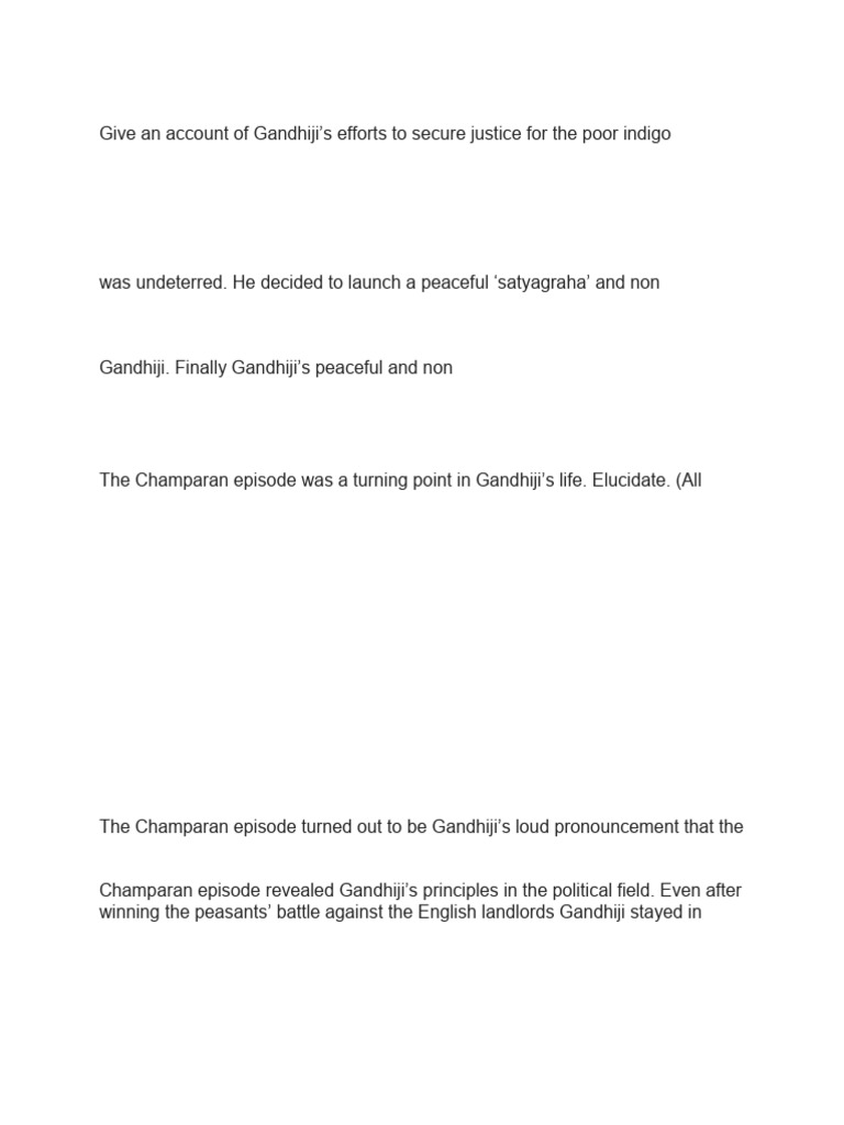 Indigo Ques Ans For Cbse Students | PDF | Mahatma Gandhi