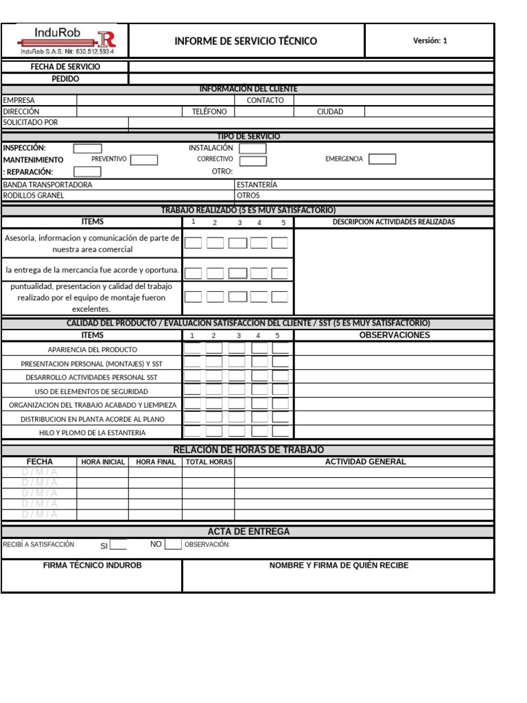 acta de entrega - version 2 | PDF