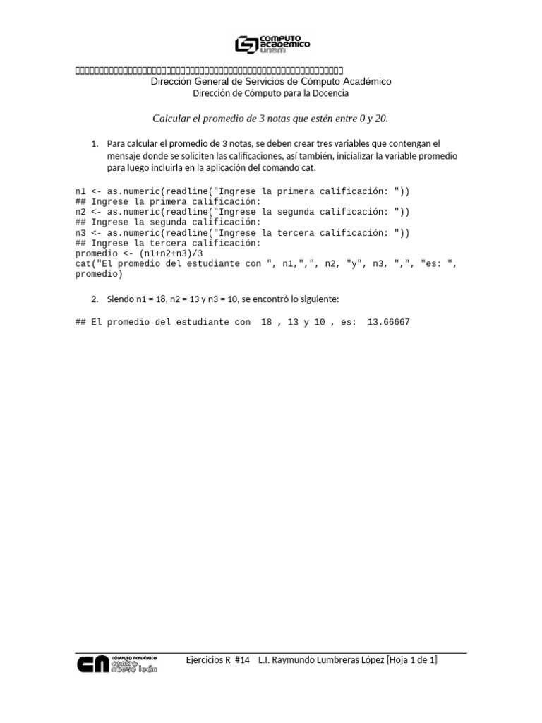 14_Ejercicios_R | PDF