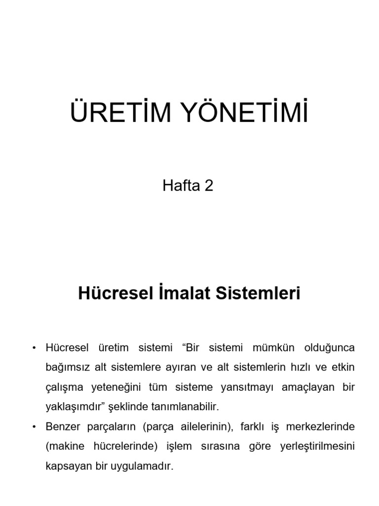 Hafta2 Uretim Sistemleri | PDF