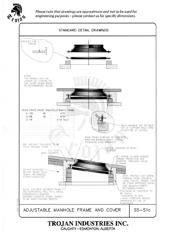 Adjustable Manhole Frame Cover SS S1c LR | PDF