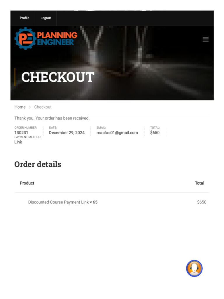 Checkout - Planning Engineer FZE | PDF