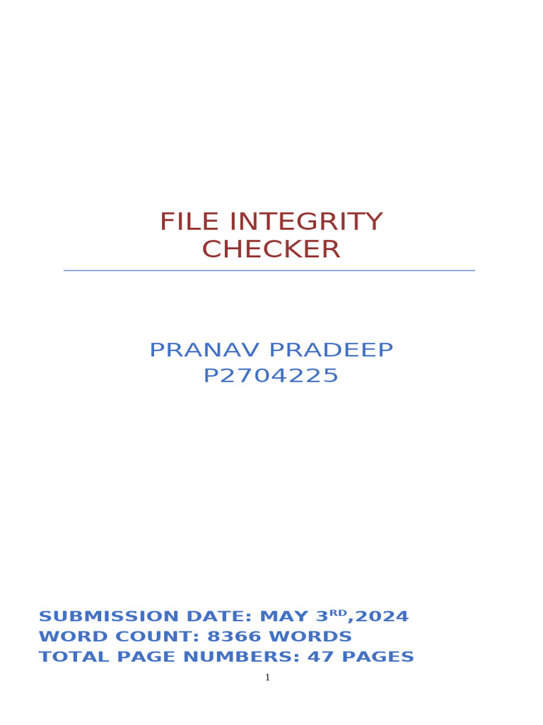 Integrity_Checker_final_sub | PDF | Software Testing | Computer Security