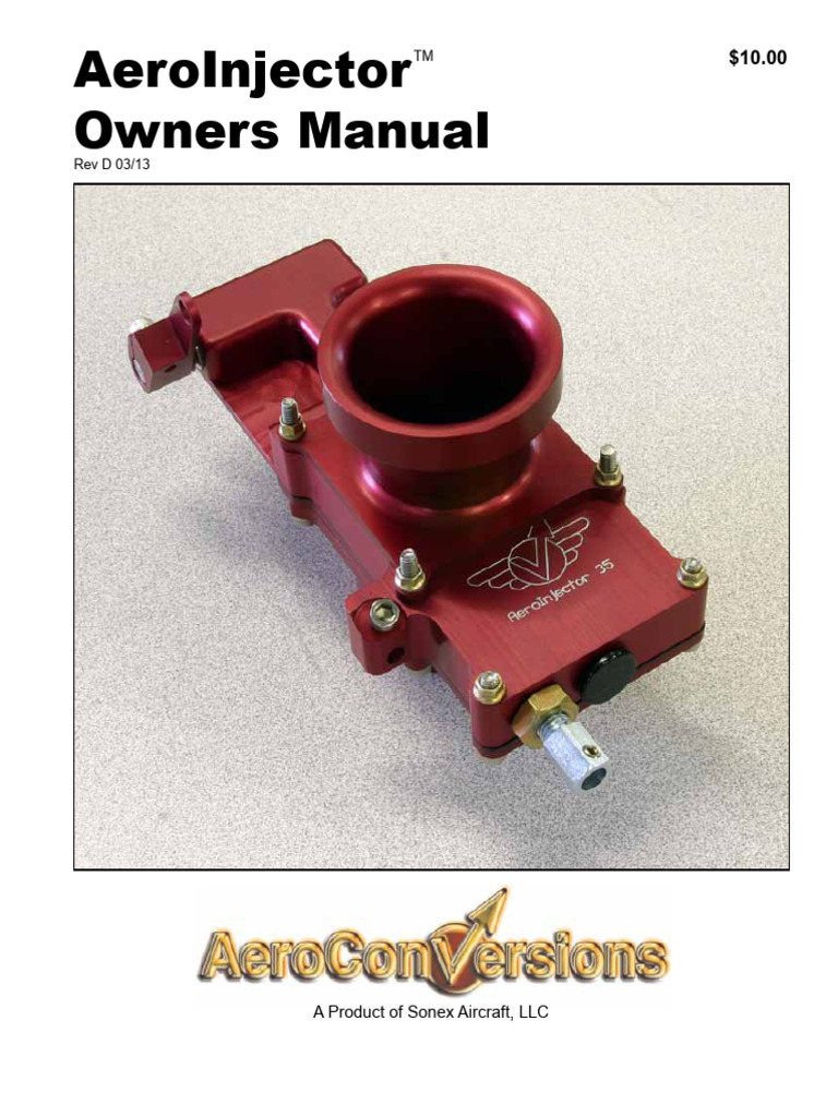 AeroInjector Manual Rev D 03-13 | PDF | Carburetor | Throttle