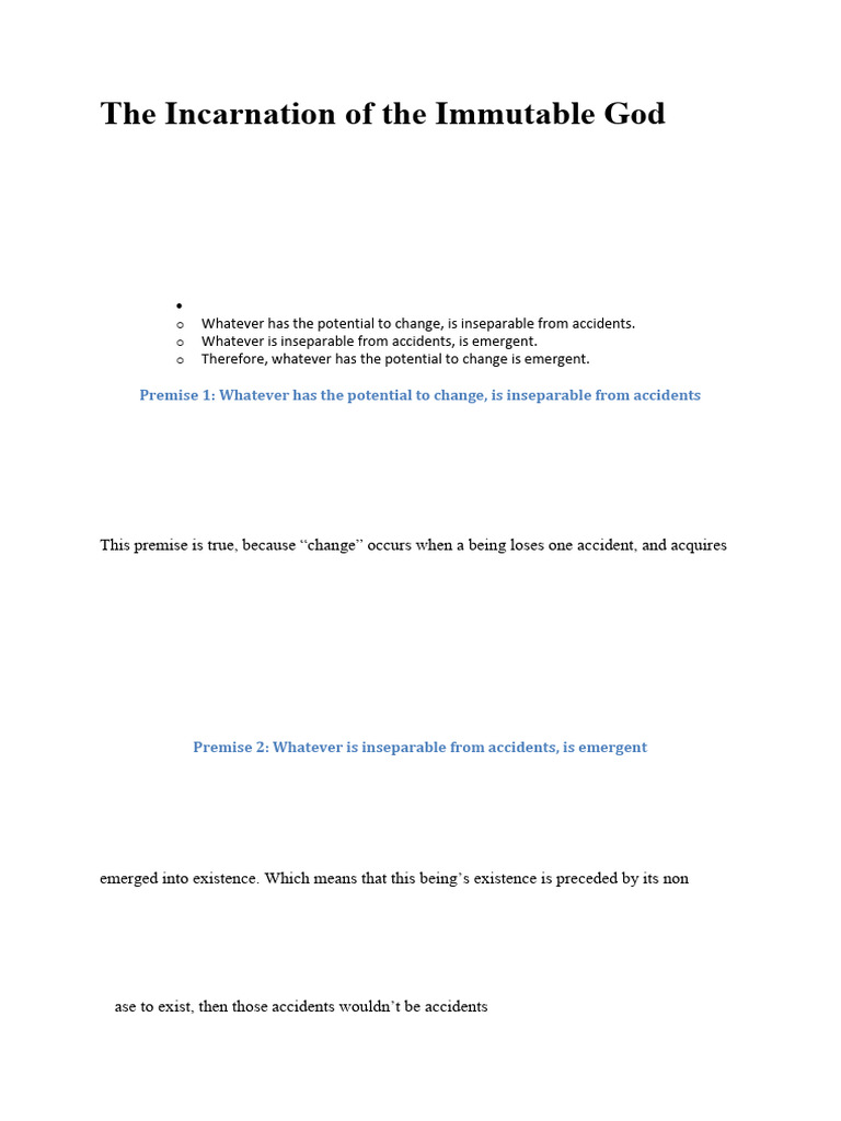 The Incarnation of the Immutable | PDF | Incarnation (Christianity ...