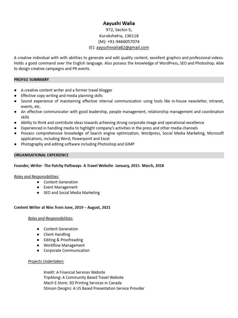 Aayushi’s resume-1 | PDF | Editing | Adobe Photoshop