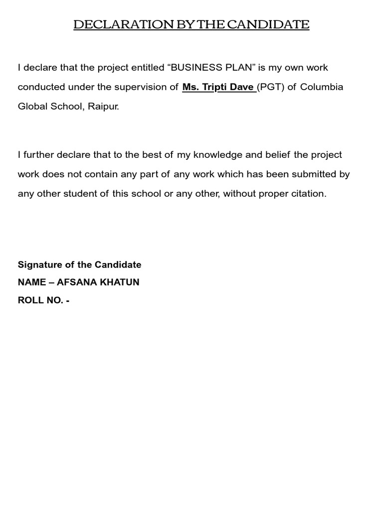 Declaration PDF | PDF