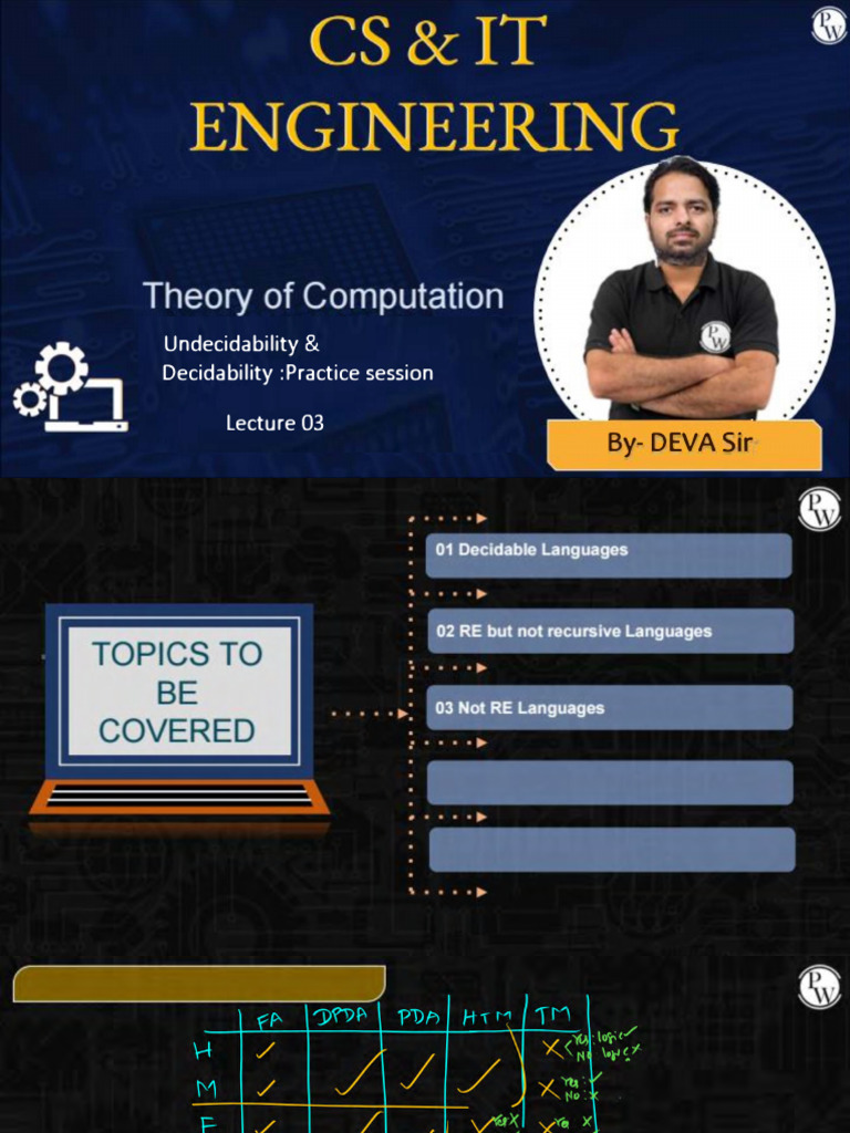 Undecidability & Decidability 03 - Class Notes | PDF