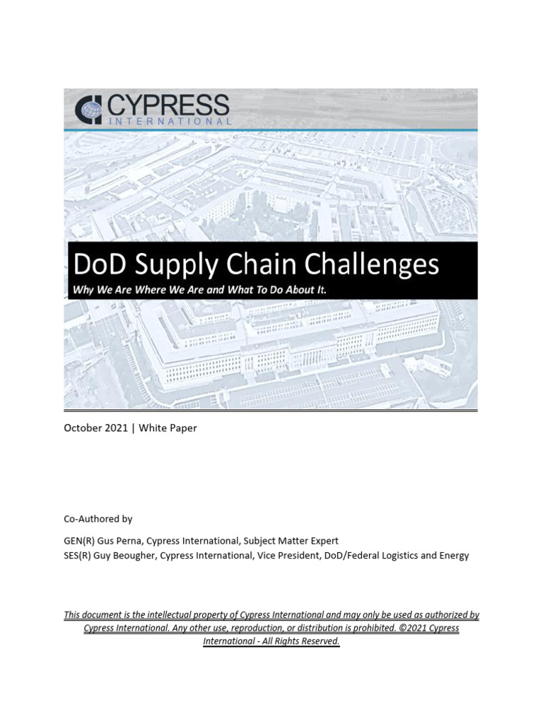 DoD Supply Chain White Paper | PDF | Supply Chain | Economies