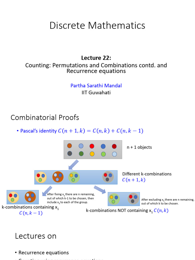 LectureNote_MA221_03Oct | PDF | Recurrence Relation | Algebra