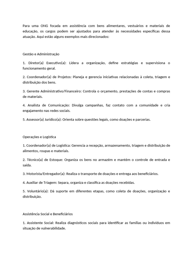 Estrutura de uma ONG | PDF | Organização não-governamental | Unicef