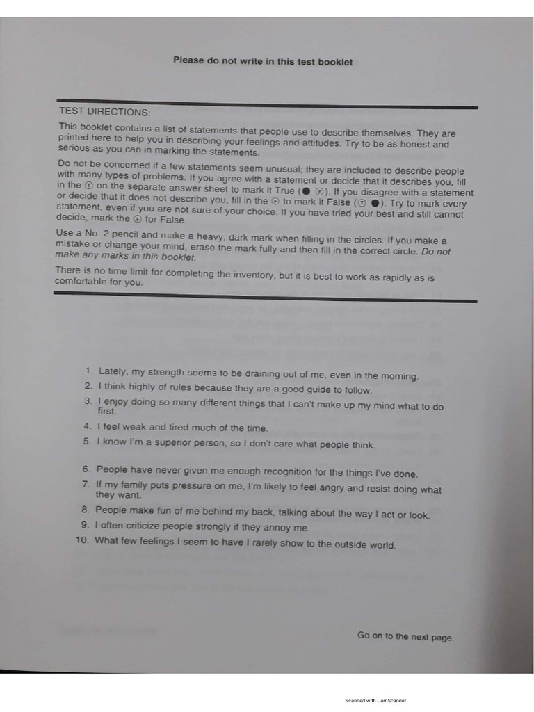 MCMI 3 Questions Booklet & Hand Scoring Manual.pdf | PDF