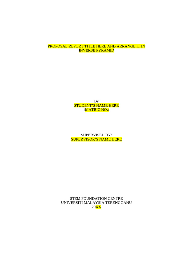 Proposal Report Template - Science in Life I | PDF | Theory ...