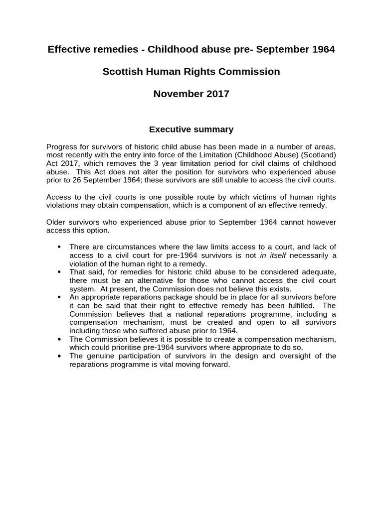 SHRC Effective Remedies Pre 1964 Nov 2017 | PDF | Damages | European ...