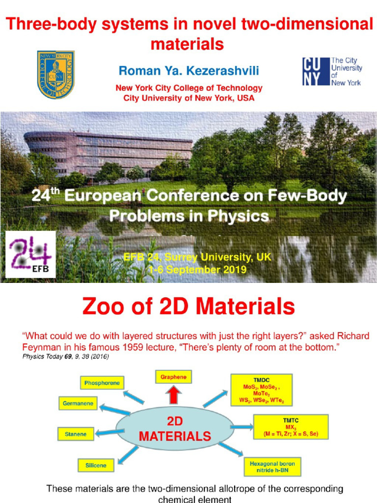 Three-body systems in novel 2D materials | PDF