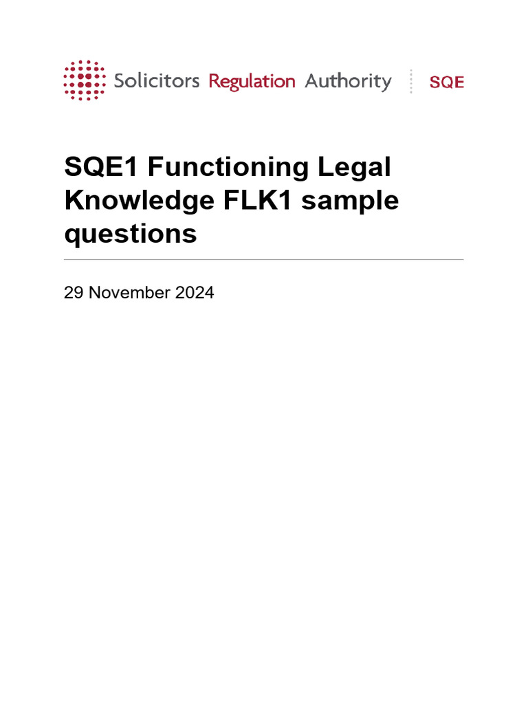 Sqe1 flk1 Sample Questions Updated Feb 2024 | PDF | Damages | Misrepresentation