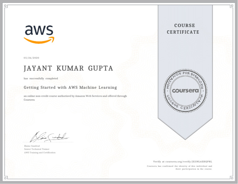 AWS ML Certificate by Coursera | PDF | Collective Intelligence | Companies