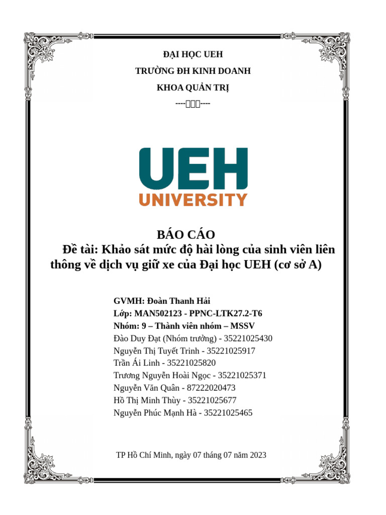 Báo Cáo T NG H P Nhóm 9 Môn PPNC T6-A217 | PDF
