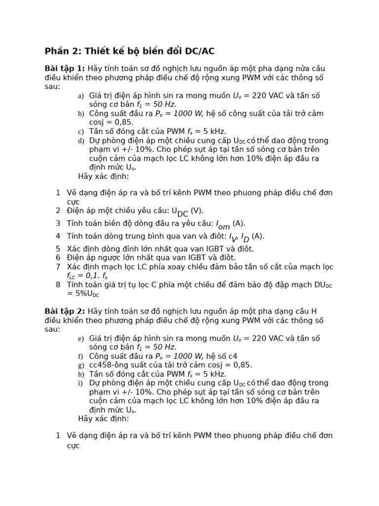 Bài tập DC - AC | PDF