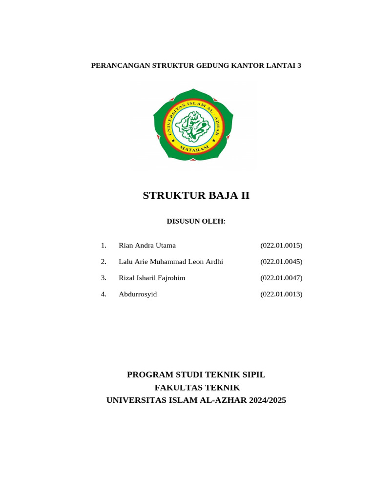 Tubes-Perancangan Struktur Gedung Kantor Lantai 3-Kelompok 3 | PDF