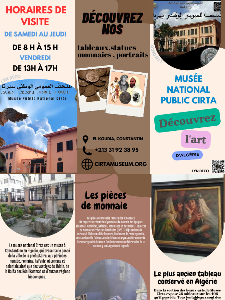 Musée National Cirta : Découverte et Horaires | PDF | Musée | Muséologie