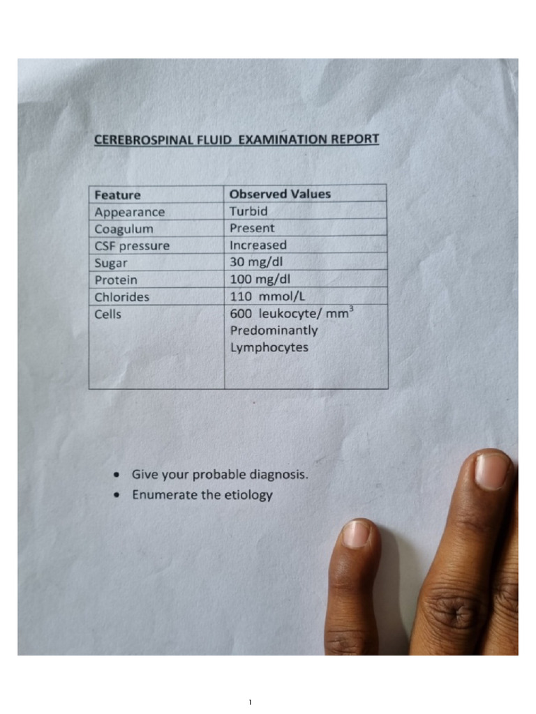 CSF Examination | PDF