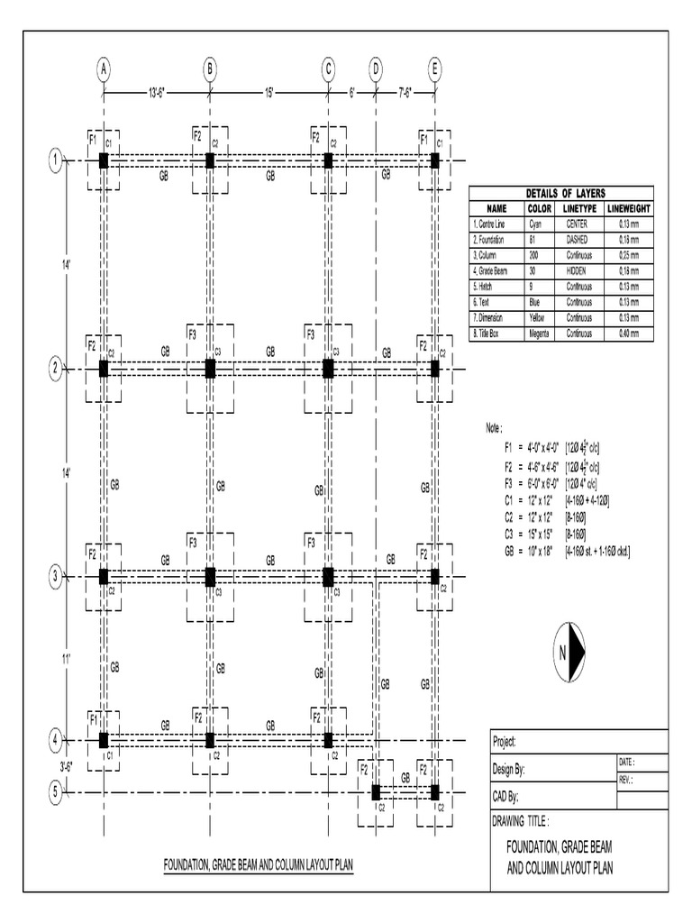 Foundation, Column Layout Plan | PDF