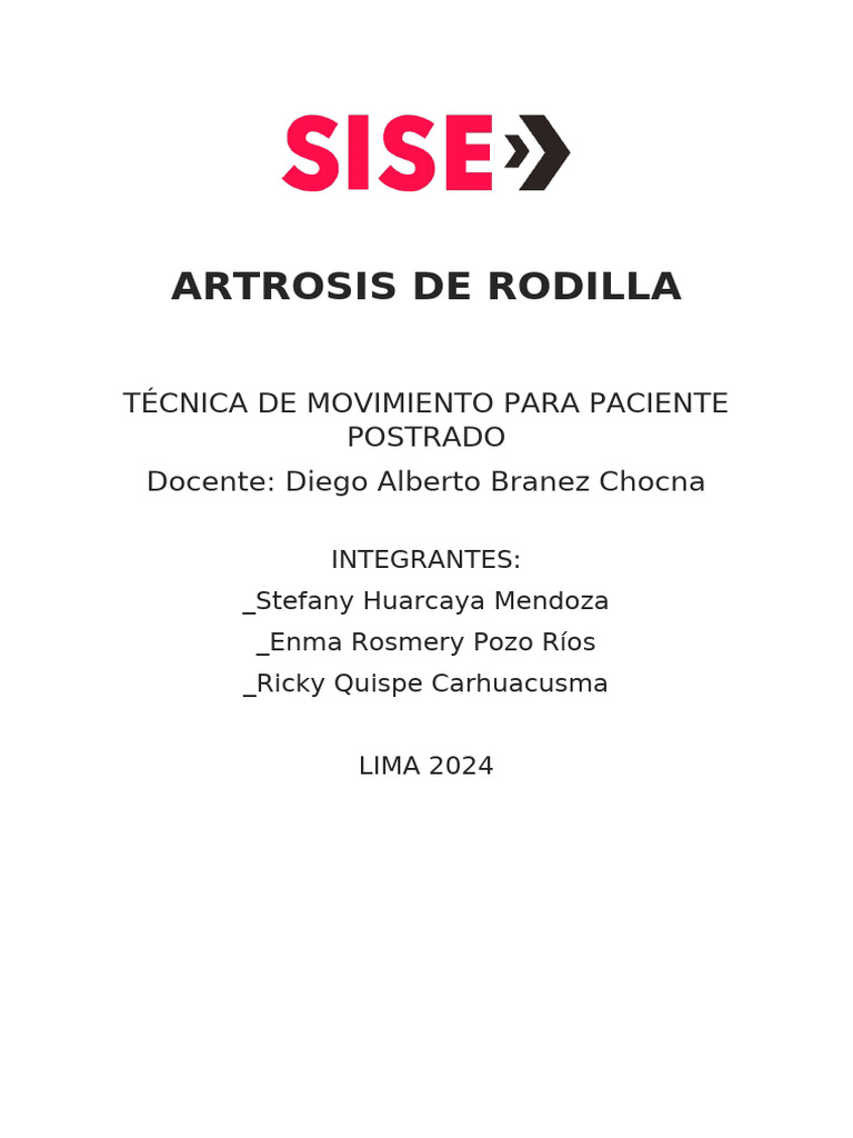 ARTROSIS DE RODILLA GRUPO (4) | PDF | Osteoartritis | Rodilla