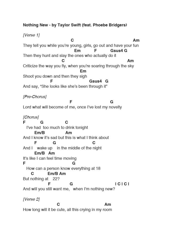 Nothing New - Taylor Swift | PDF