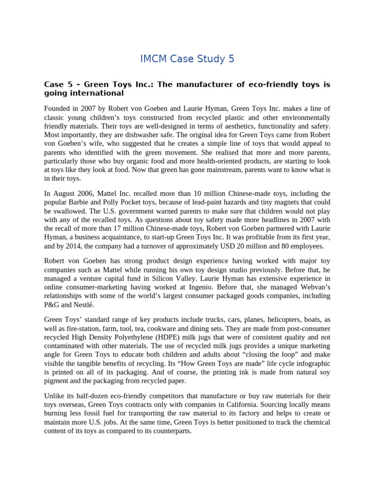 IMCM Tutorial 5 Case Study | PDF | Recycling | Brand