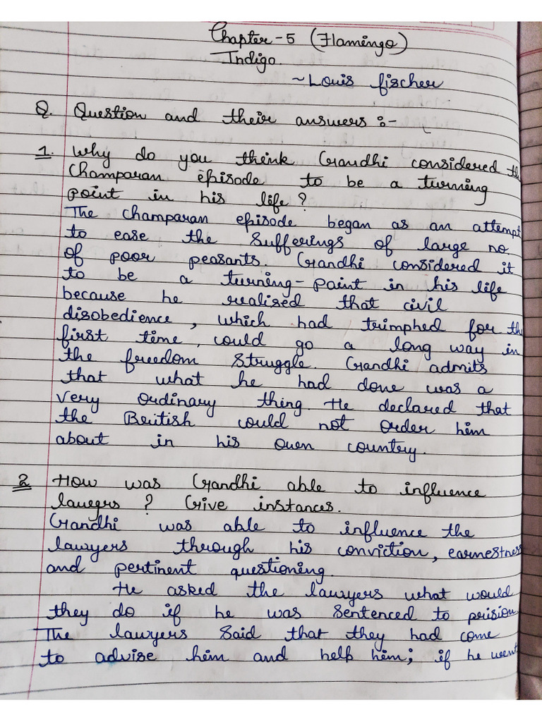 Flamingo- ch5 Indigo from prose | PDF