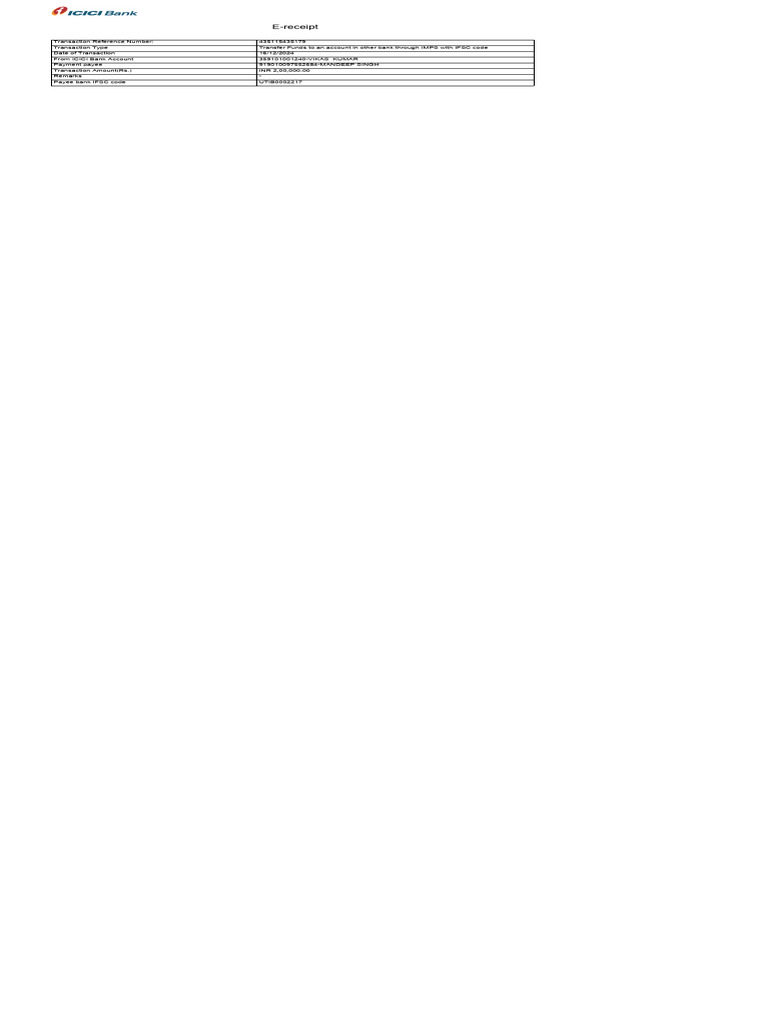 IMPS Transfer Receipt | PDF