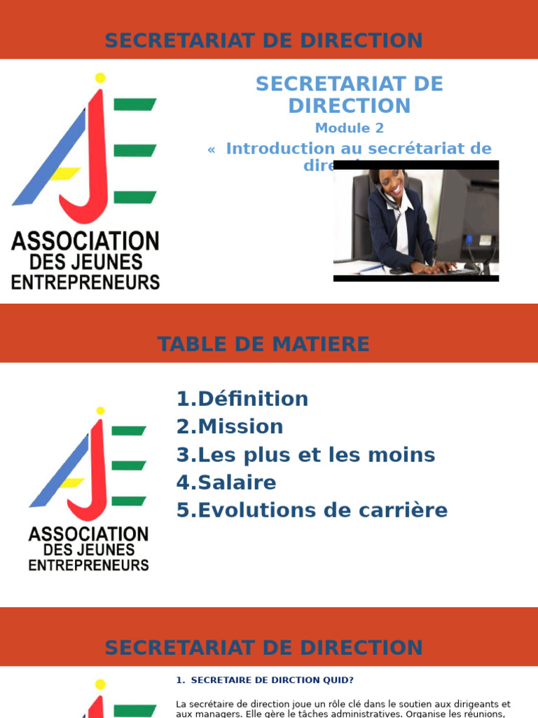Introduction Au Secretariat de Direction Modul1 | PDF | Secrétaire | Business