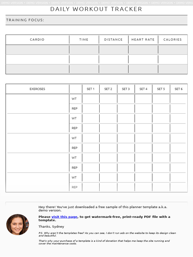 Daily Workout Tracker-A4 | PDF